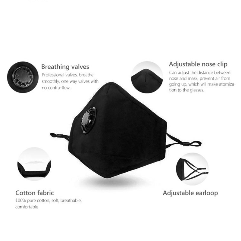 Outdoor Fashion Pm2.5 Mask Anti Smog Pollution Air Filter Gold Velvet ...